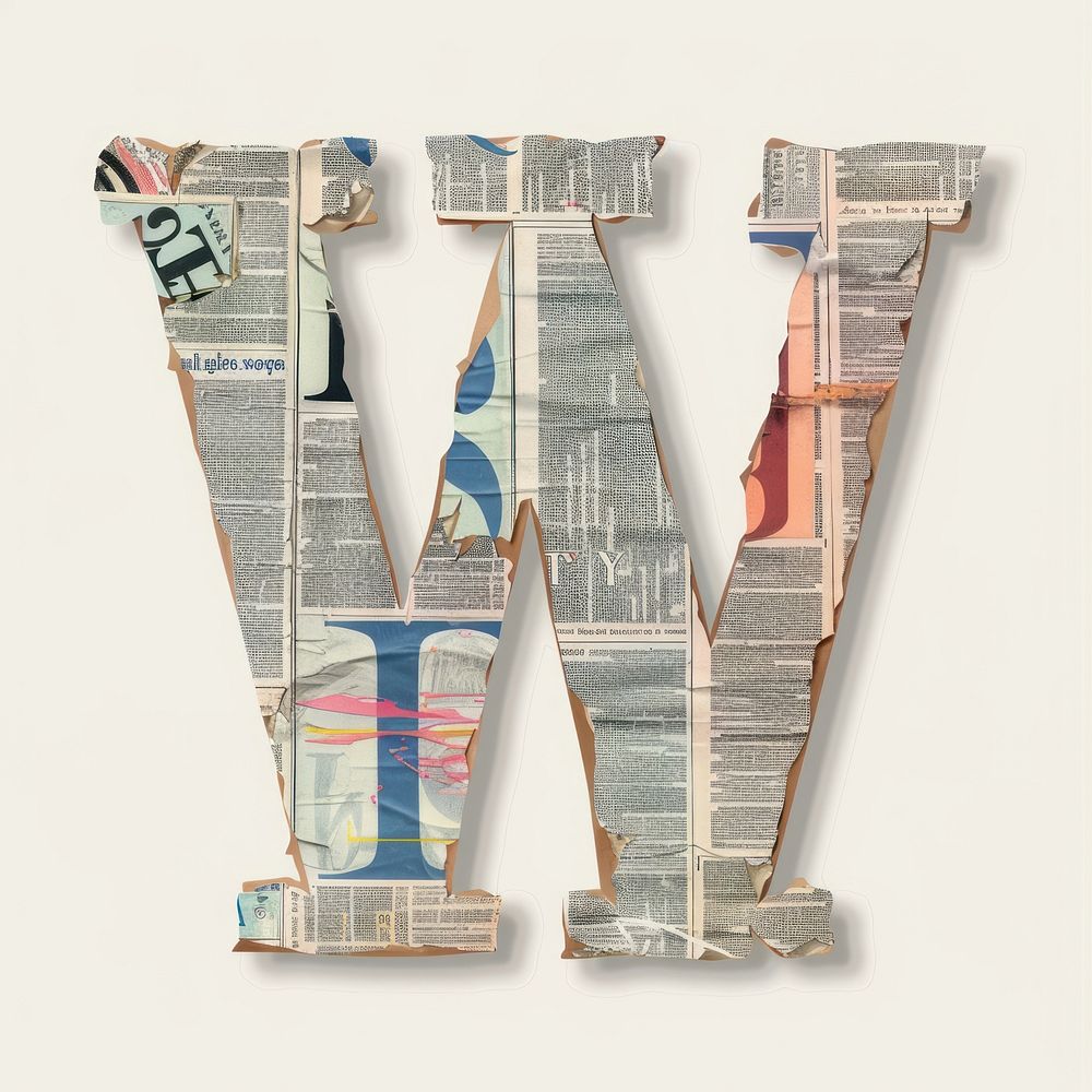 Magazine paper letter W collage | Free Photo - rawpixel