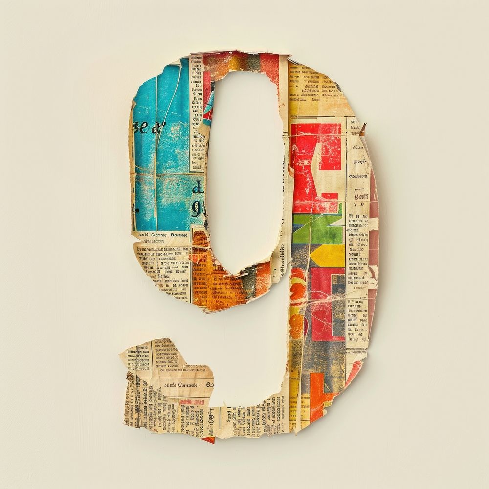 Letter number 9 collage text | Premium Photo - rawpixel