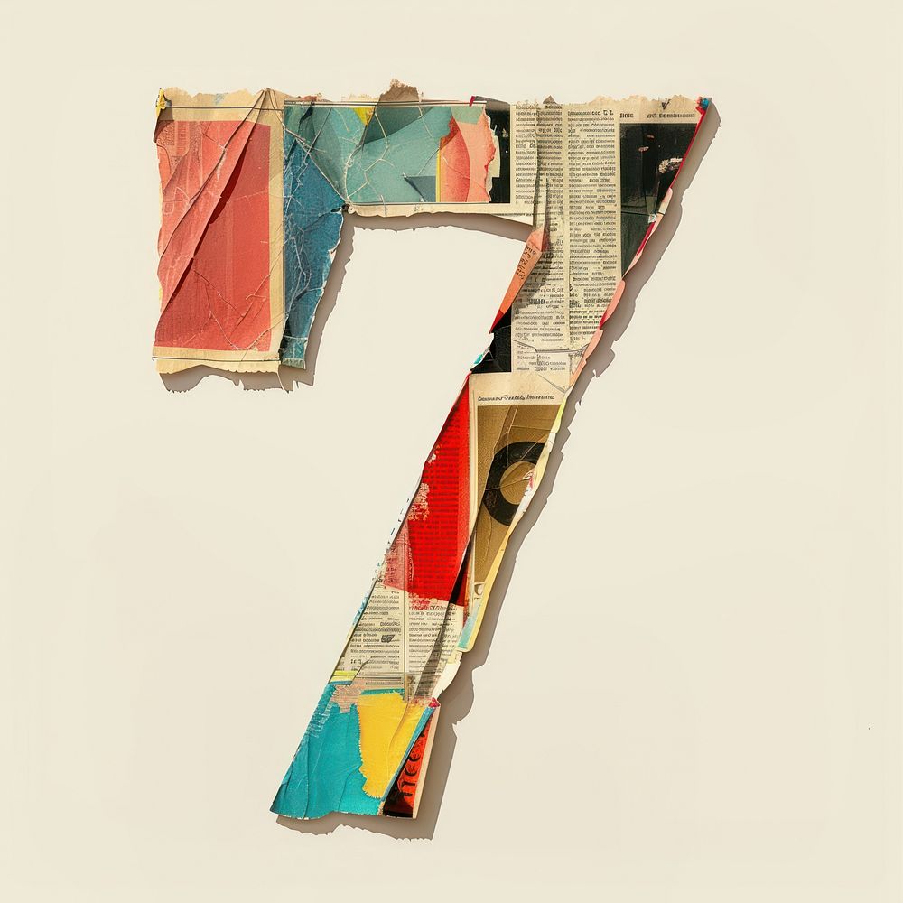 Letter number 7 collage art | Free Photo - rawpixel