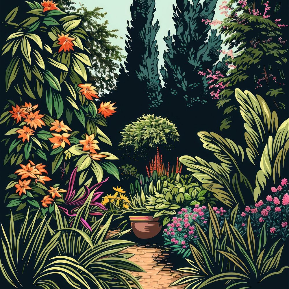 Vector illustrated garden art vegetation | Free Photo Illustration ...