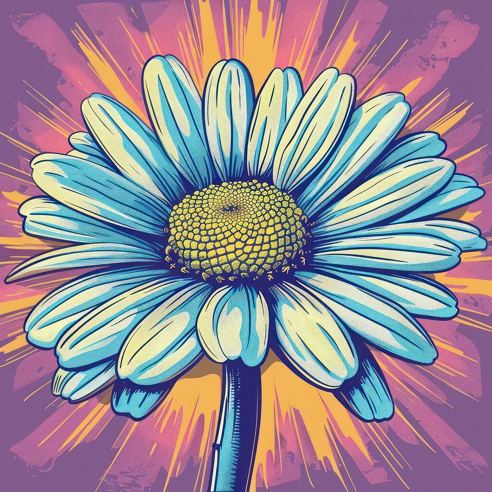 Vector illustrated daisies flower art | Premium Photo Illustration ...