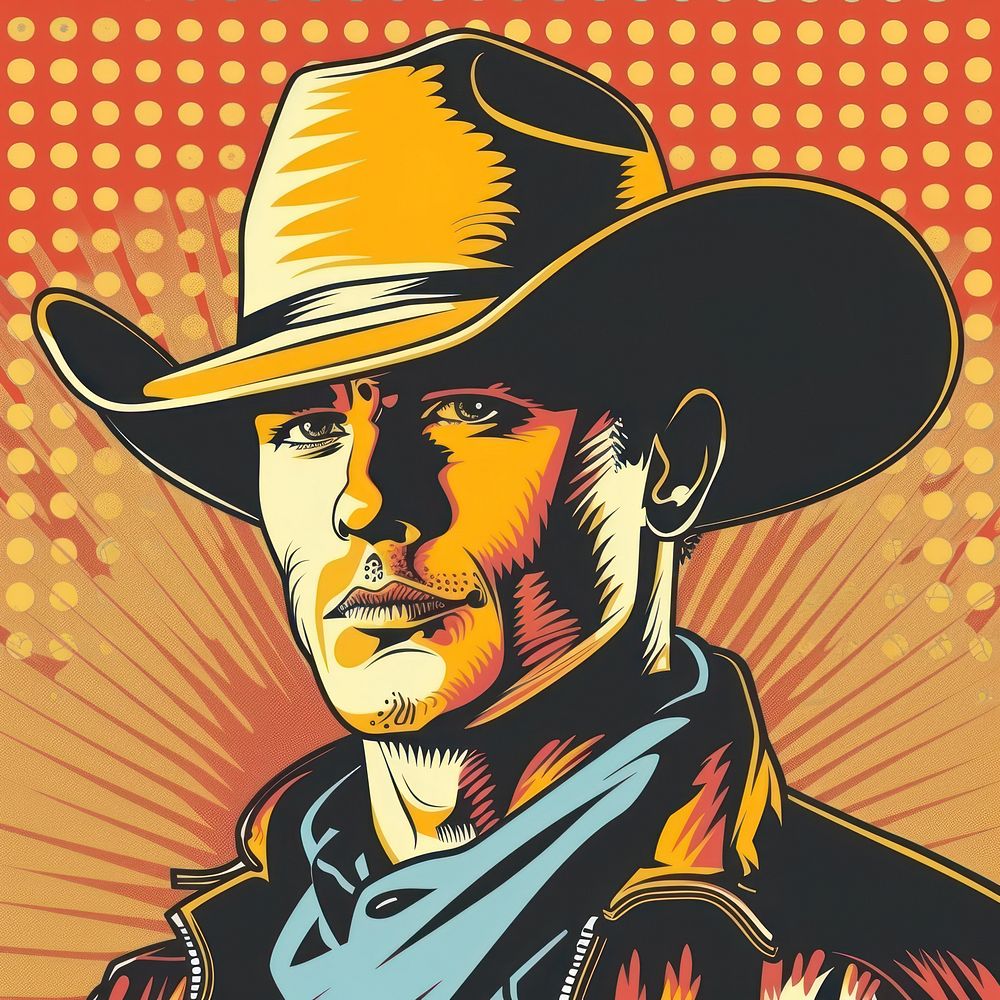 Vector illustrated cowboy adult human | Free Photo Illustration - rawpixel