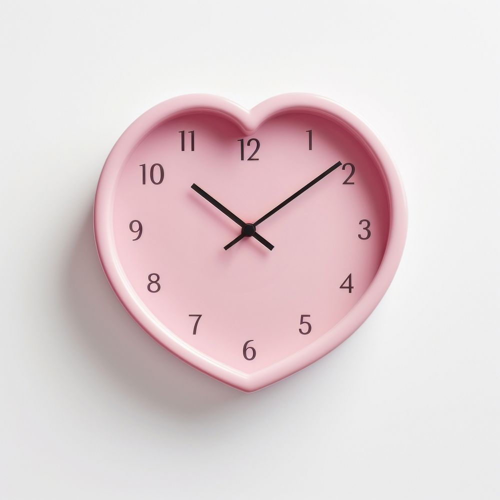 Pink clock heart shape number | Premium Photo - rawpixel