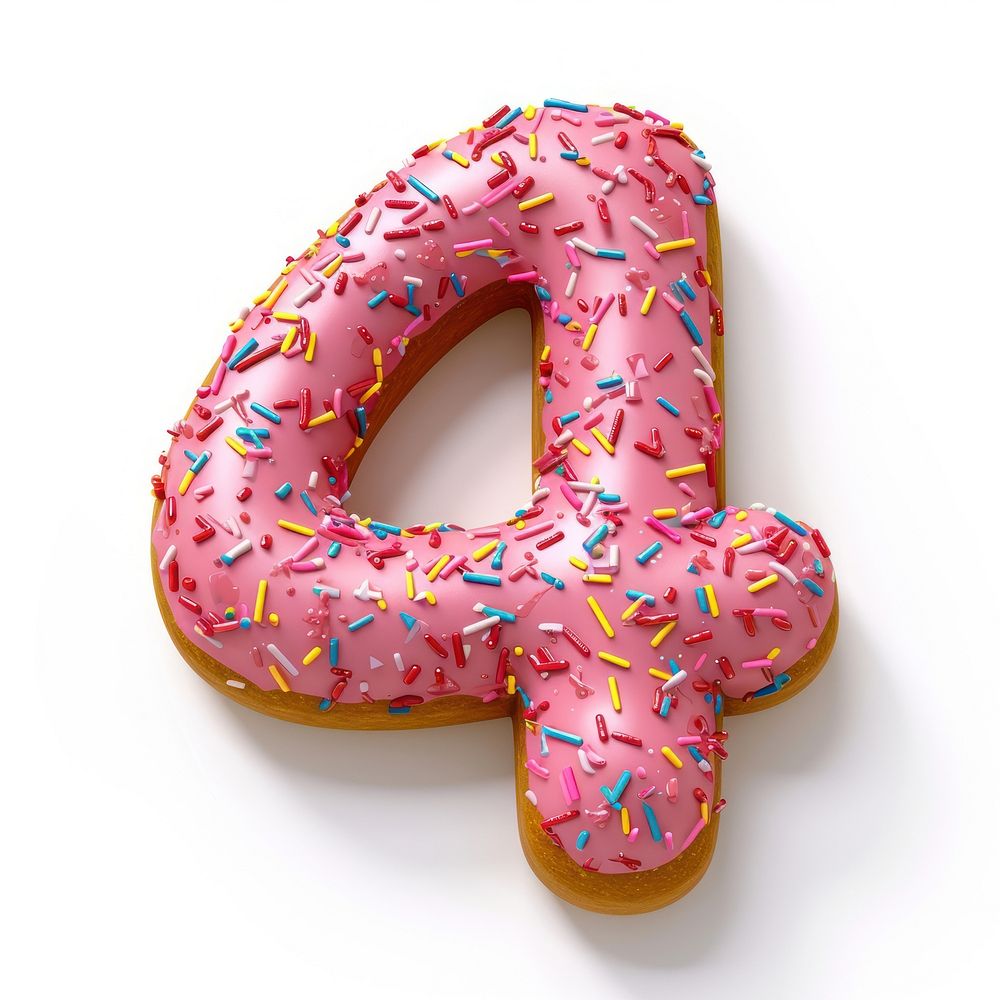 Donut Number Shaped 4 sprinkles | Premium Photo Illustration - rawpixel