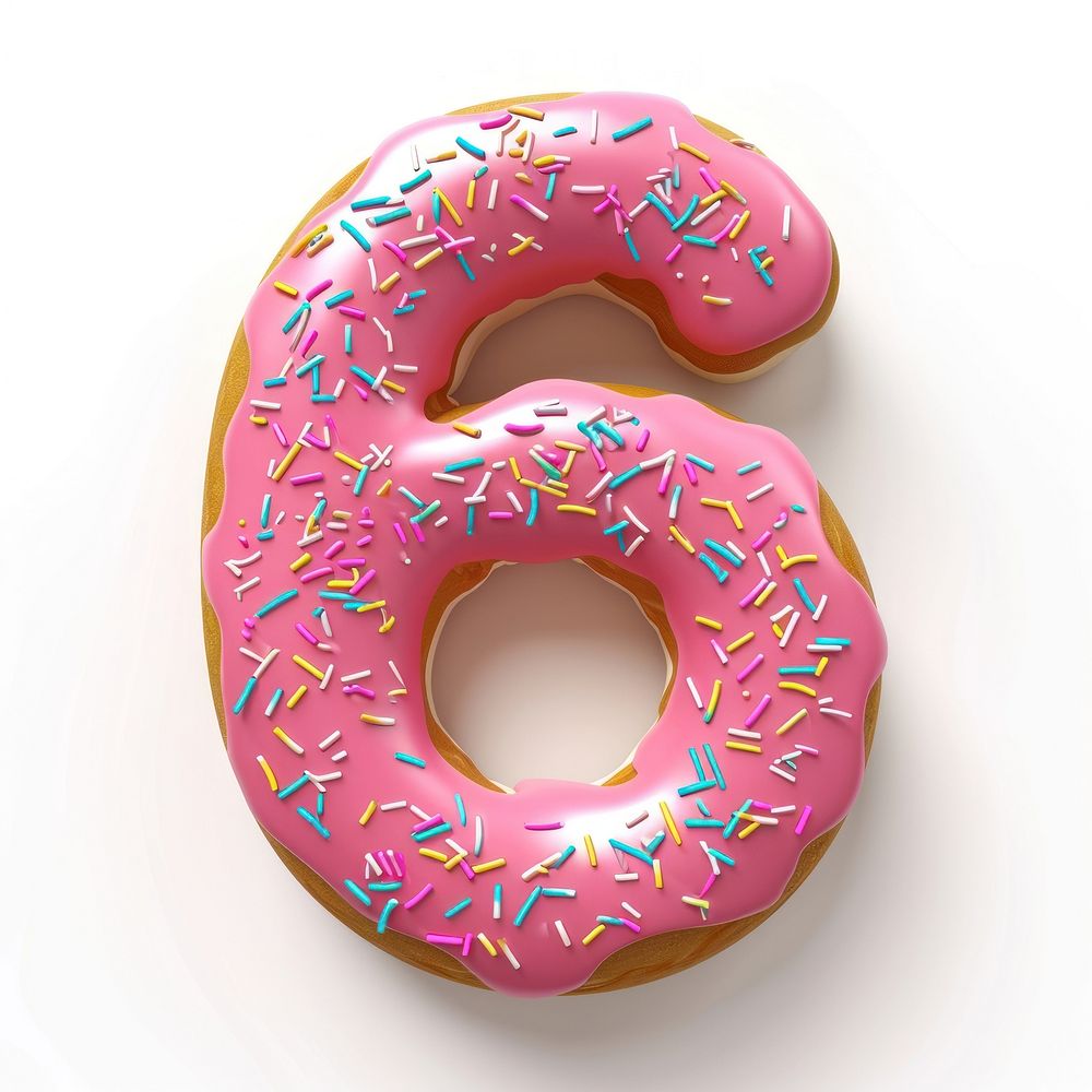 Donut Number Shaped 6 donut | Free Photo Illustration - rawpixel