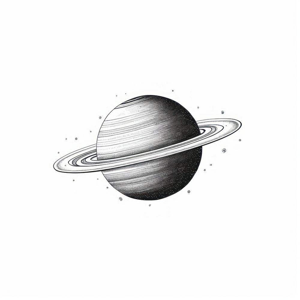 Saturn line art drawing planet | Premium Photo Illustration - rawpixel