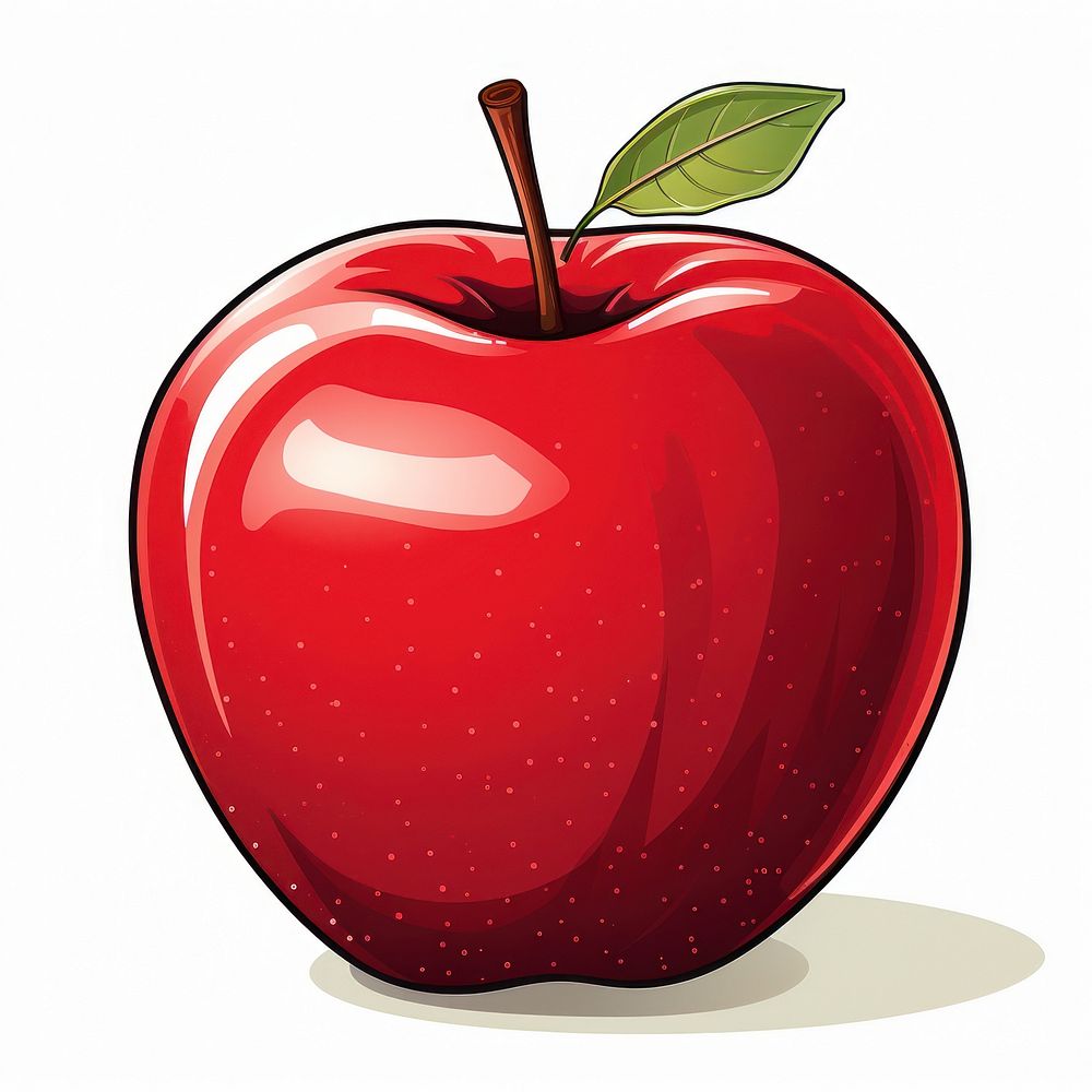 Retro cantoon red apple fruit | Premium Photo Illustration - rawpixel