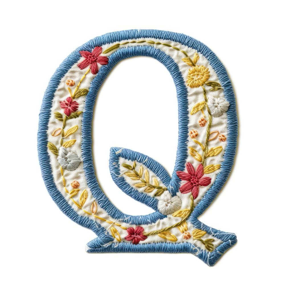 Alphabet Q embroidery pattern text | Free Photo - rawpixel