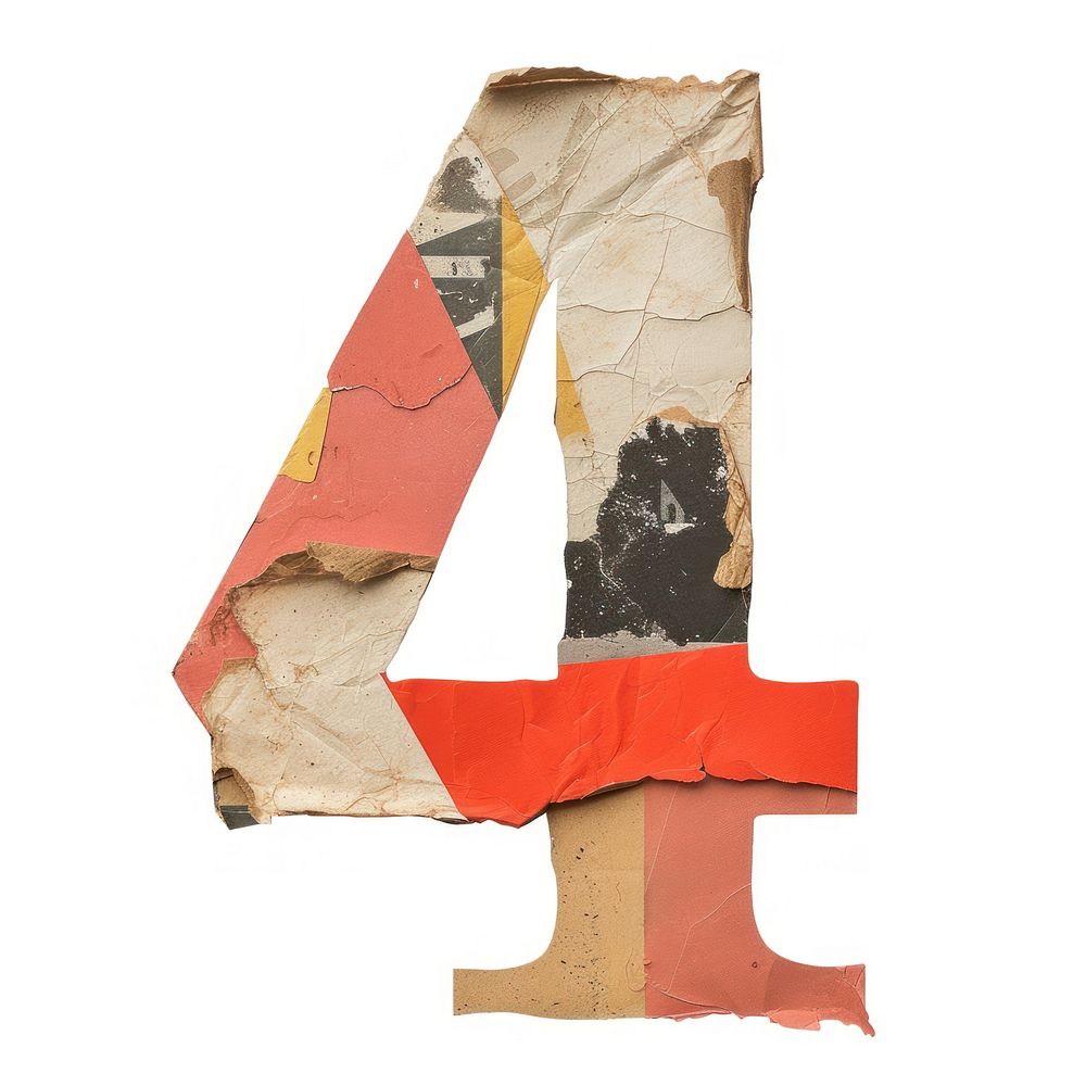 Number 4 paper craft collage | Premium Photo Illustration - rawpixel