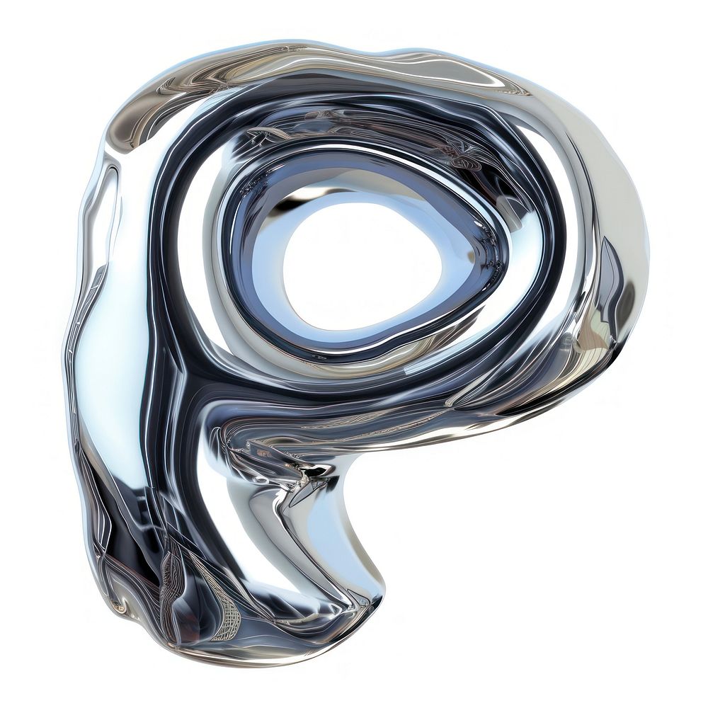 Alphabet P letter silver curve | Premium Photo Illustration - rawpixel