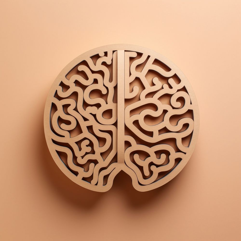 2d brain symbol wood confectionery | Free Photo Illustration - rawpixel