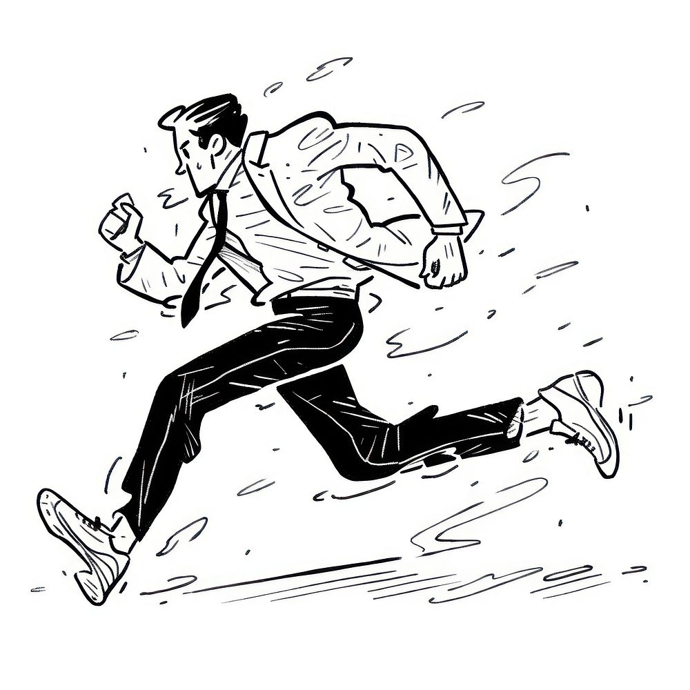 Outline sketching illustration man running | Free Photo Illustration ...