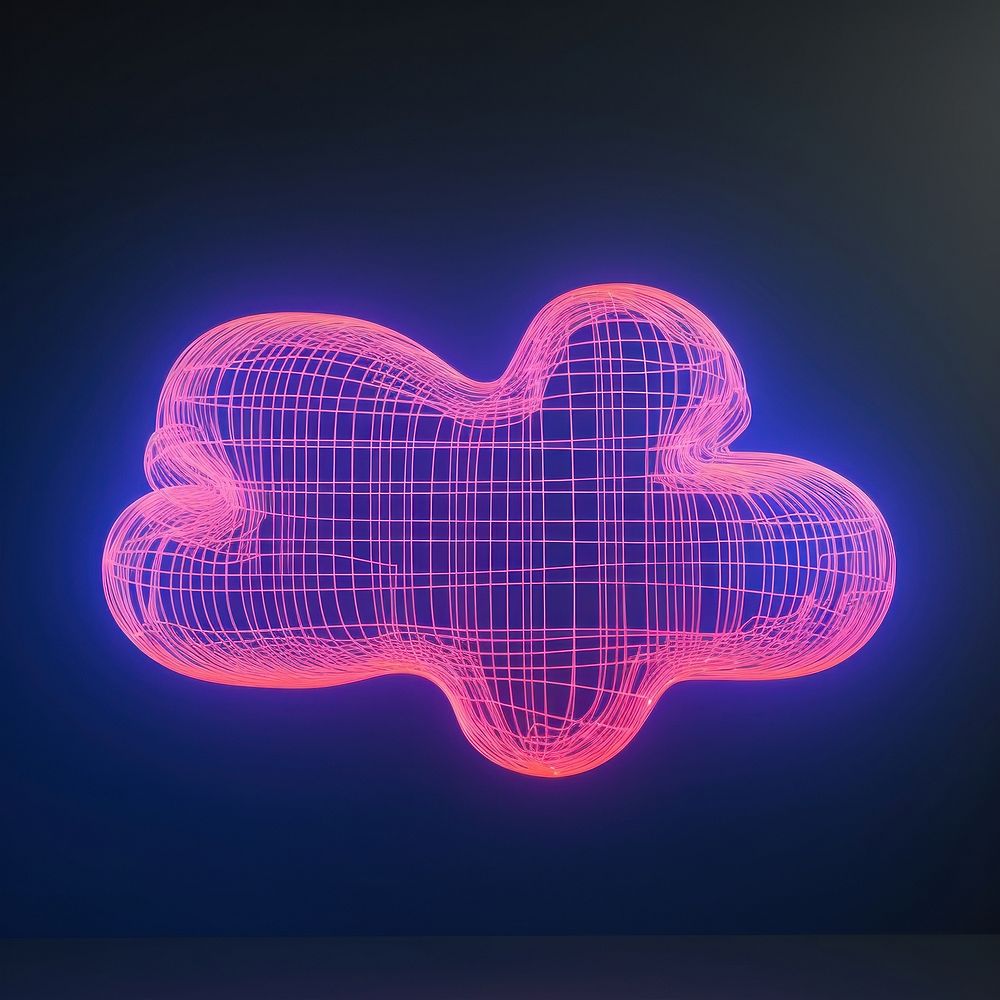 Neon cloud wireframe light neon | Free Photo Illustration - rawpixel