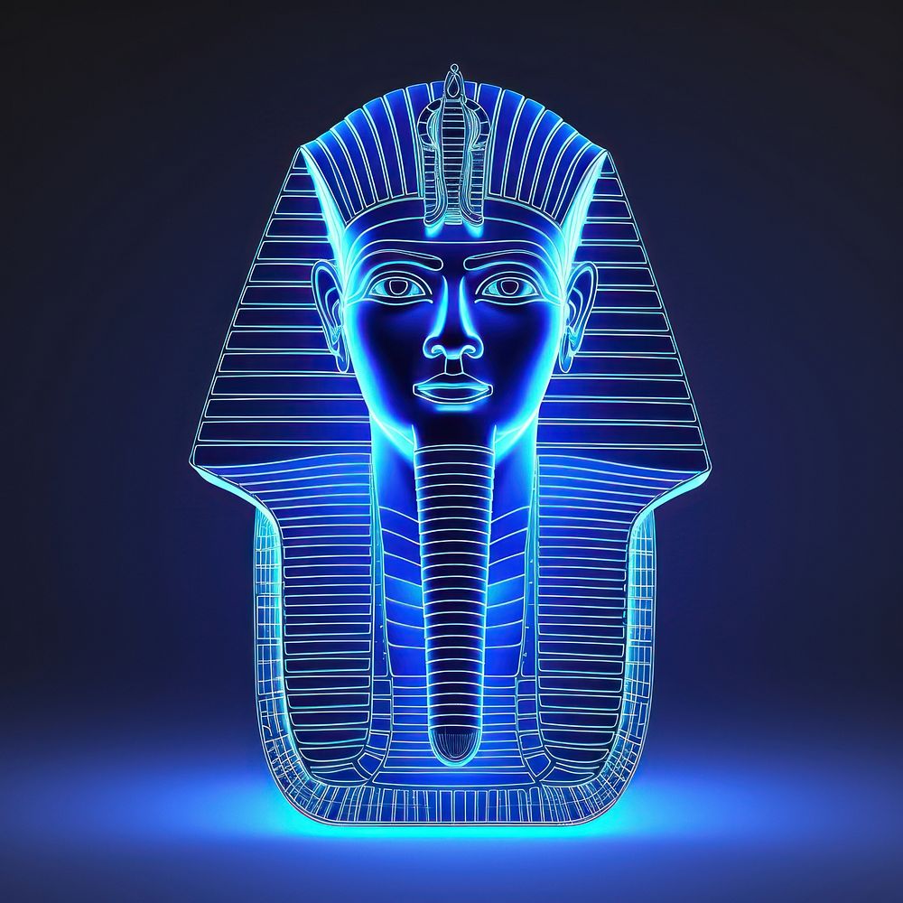 Neon egypt wireframe representation illuminated | Free Photo ...