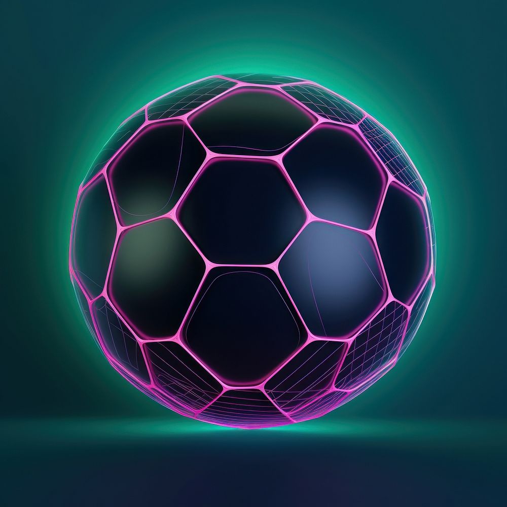 Neon football wireframe sphere sports | Free Photo Illustration - rawpixel
