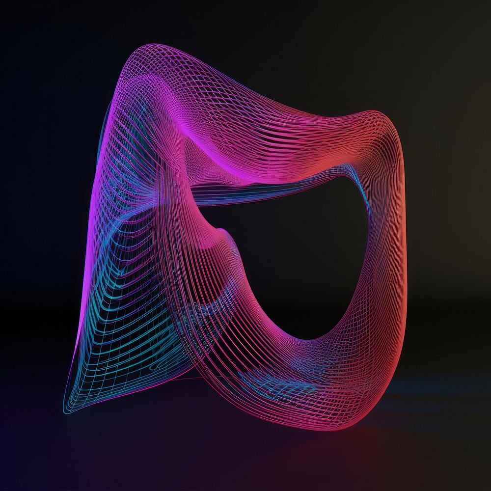 Neon scarf wireframe light pattern | Premium Photo Illustration - rawpixel
