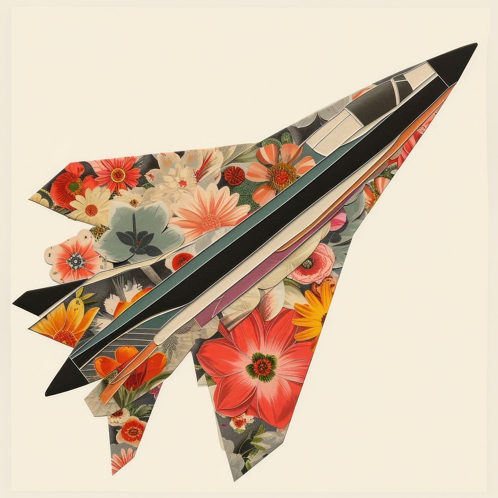 Art aircraft collage flower. | Premium Photo Illustration - rawpixel