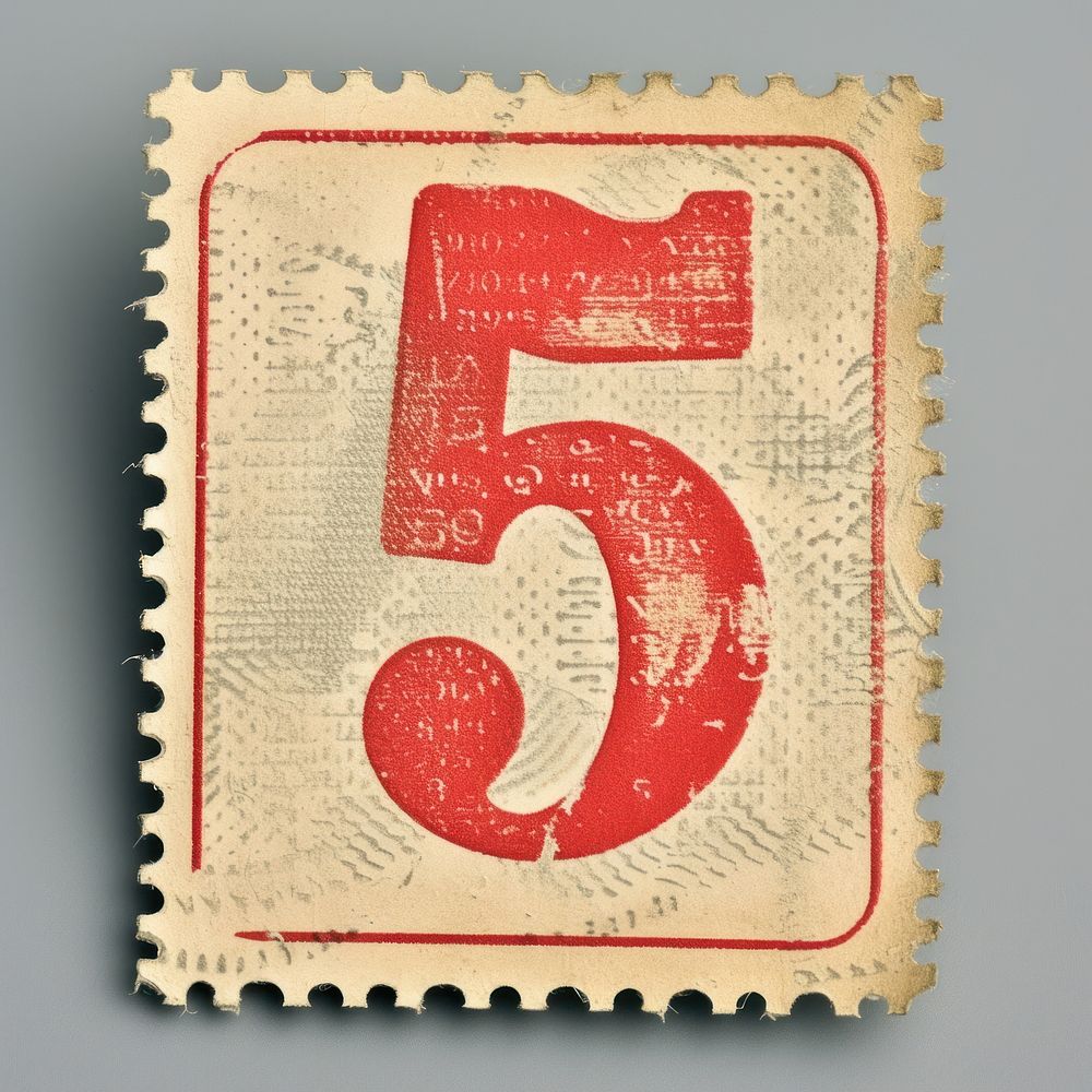Vintage Number 5 postage stamp. | Free Photo Illustration - rawpixel