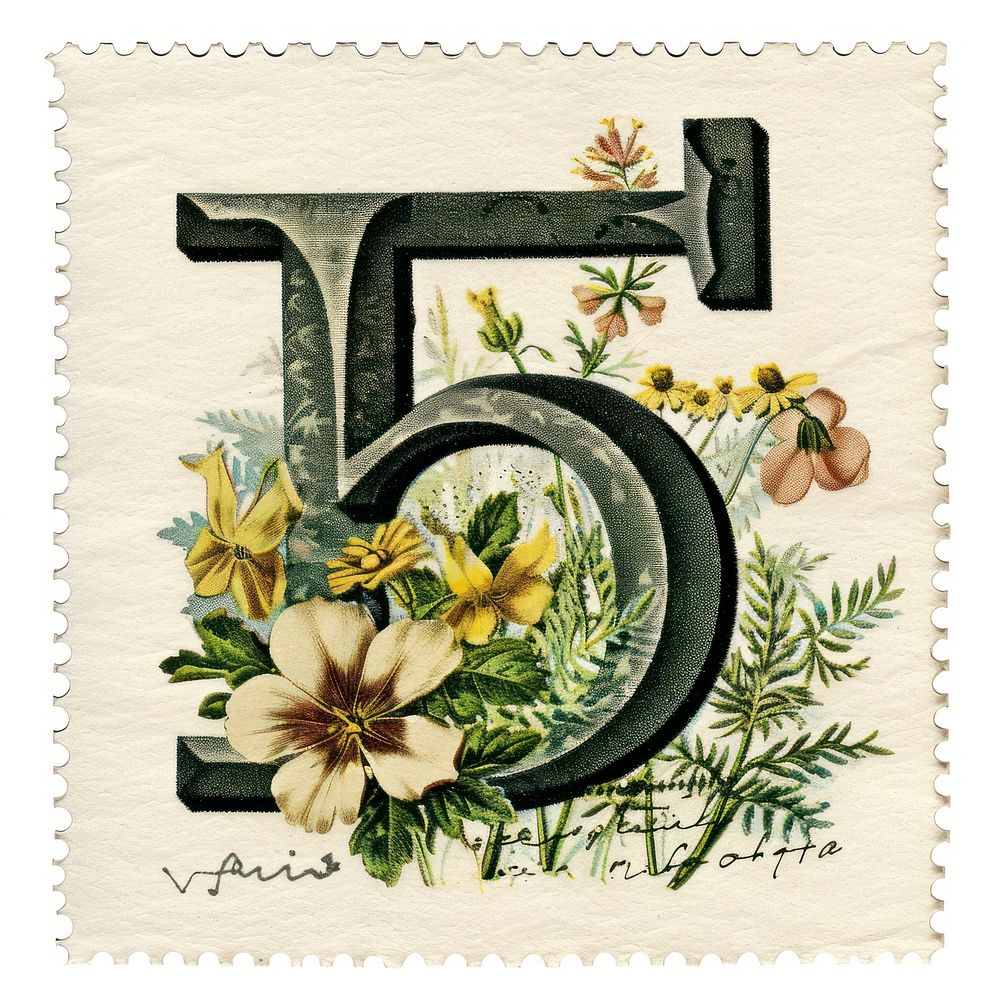 Vintage Number 5 postage stamp. | Free Photo Illustration - rawpixel