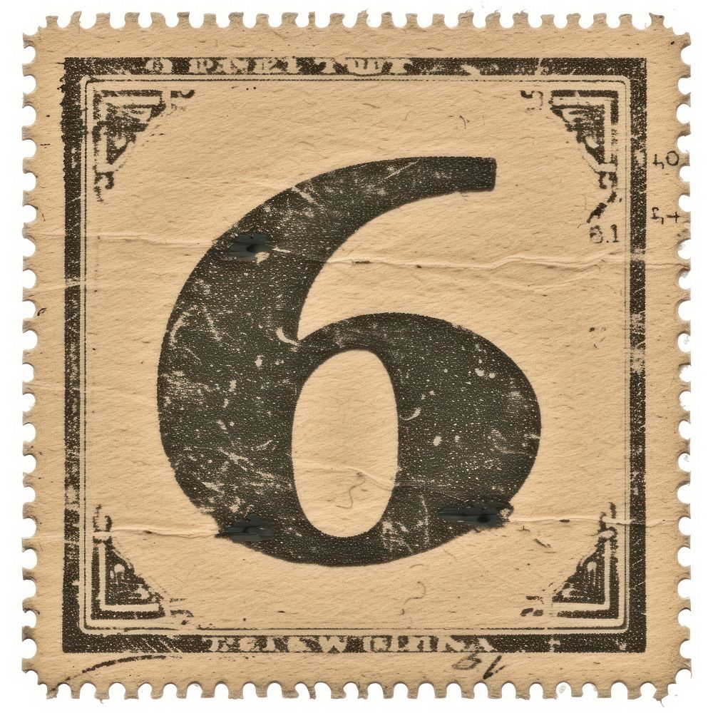 Vintage Number 6 postage stamp | Free Photo Illustration - rawpixel