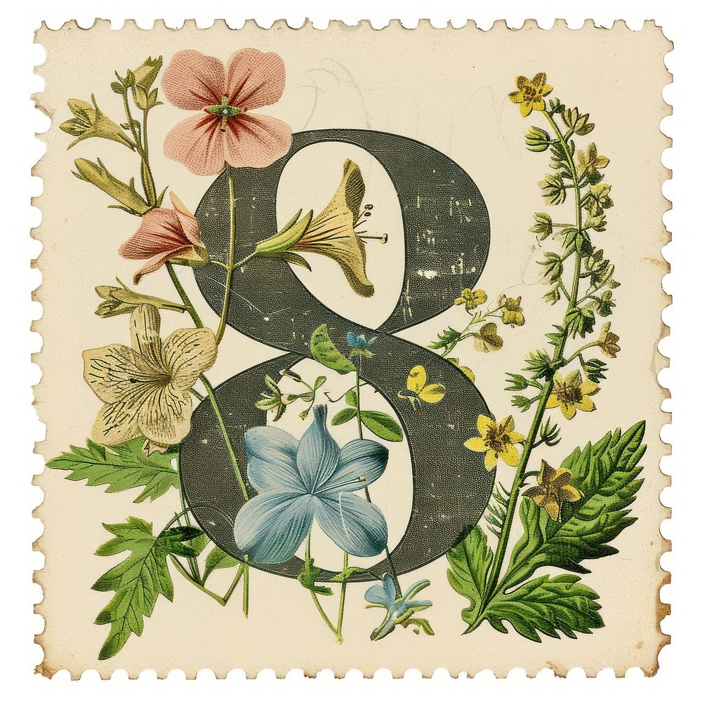 Vintage Number 8 postage stamp. | Free Photo Illustration - rawpixel