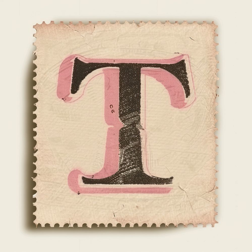 Vintage alphabet T postage stamp | Free Photo Illustration - rawpixel