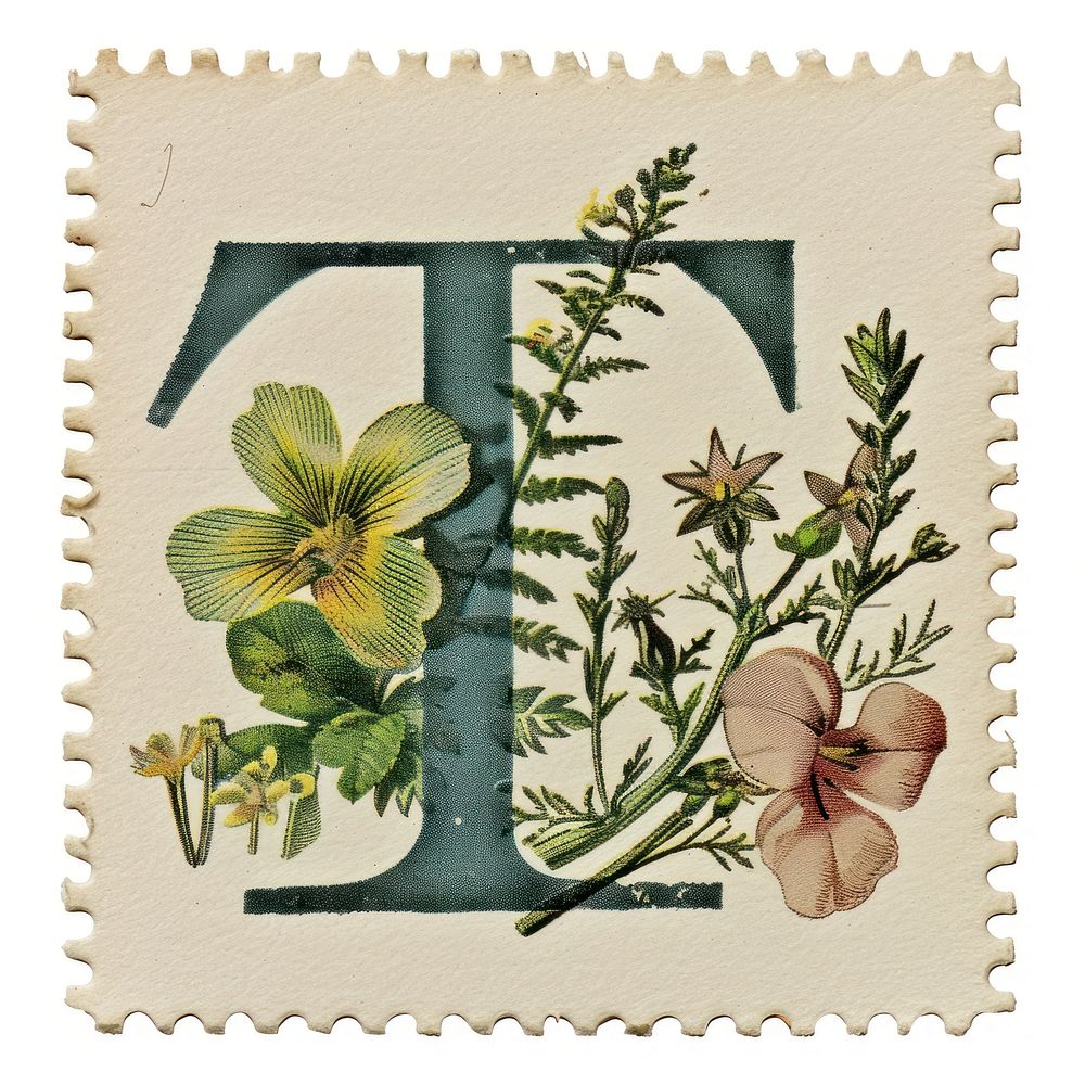 Vintage alphabet T postage stamp. | Premium Photo Illustration - rawpixel