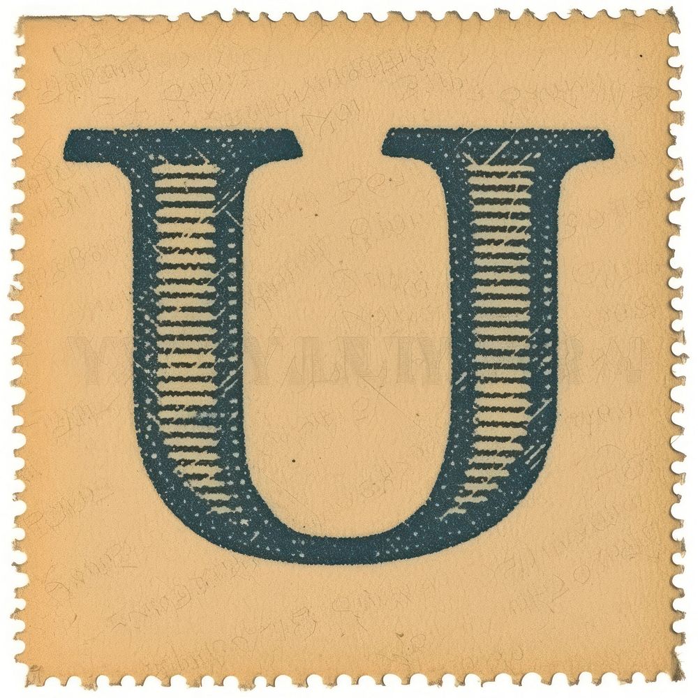 Vintage alphabet U postage stamp. | Free Photo Illustration - rawpixel