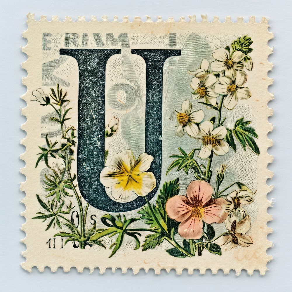 Vintage alphabet U postage stamp. | Premium Photo Illustration - rawpixel
