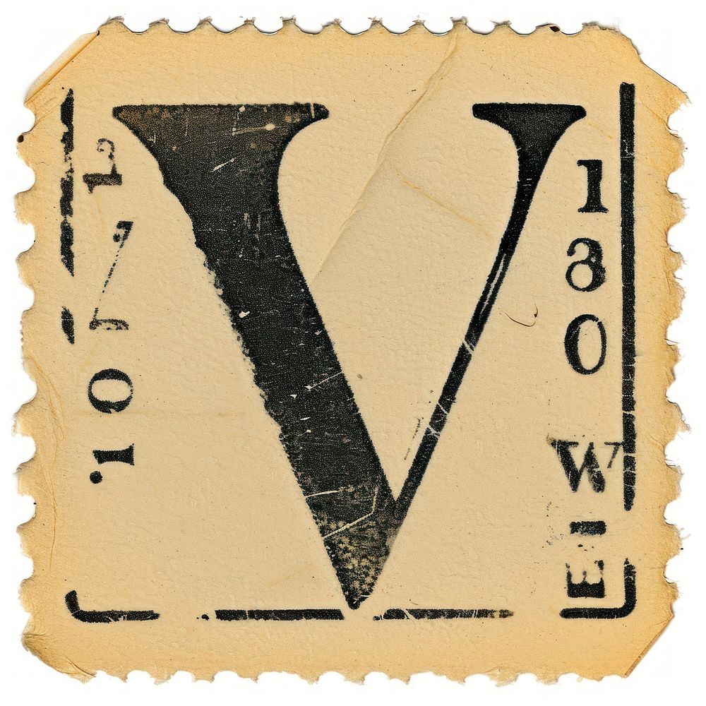 Vintage alphabet V postage stamp. | Free Photo Illustration - rawpixel