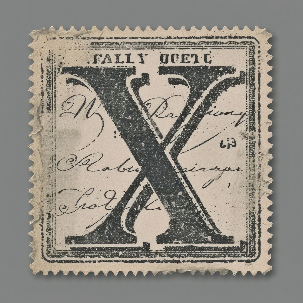 Vintage alphabet X postage stamp. | Free Photo Illustration - rawpixel