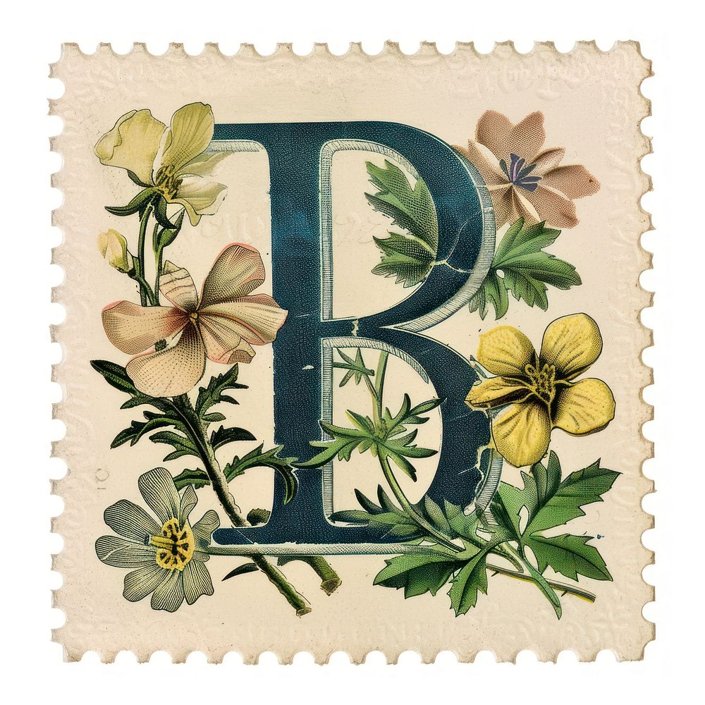 Vintage alphabet B postage stamp. | Premium Photo Illustration - rawpixel