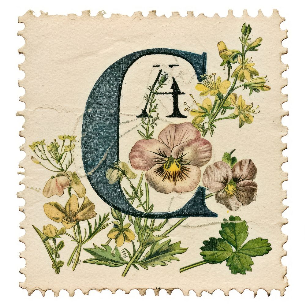 Vintage alphabet C postage stamp | Free Photo Illustration - rawpixel