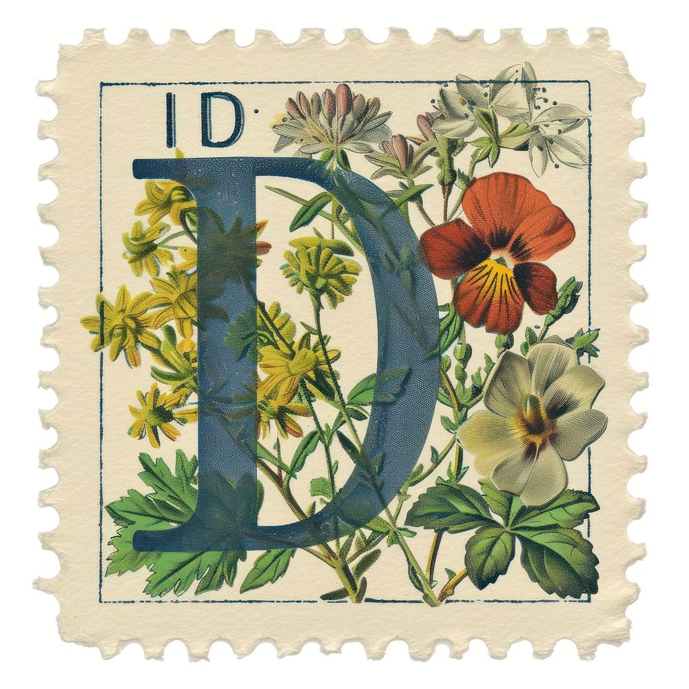 Vintage alphabet D postage stamp. | Free Photo Illustration - rawpixel
