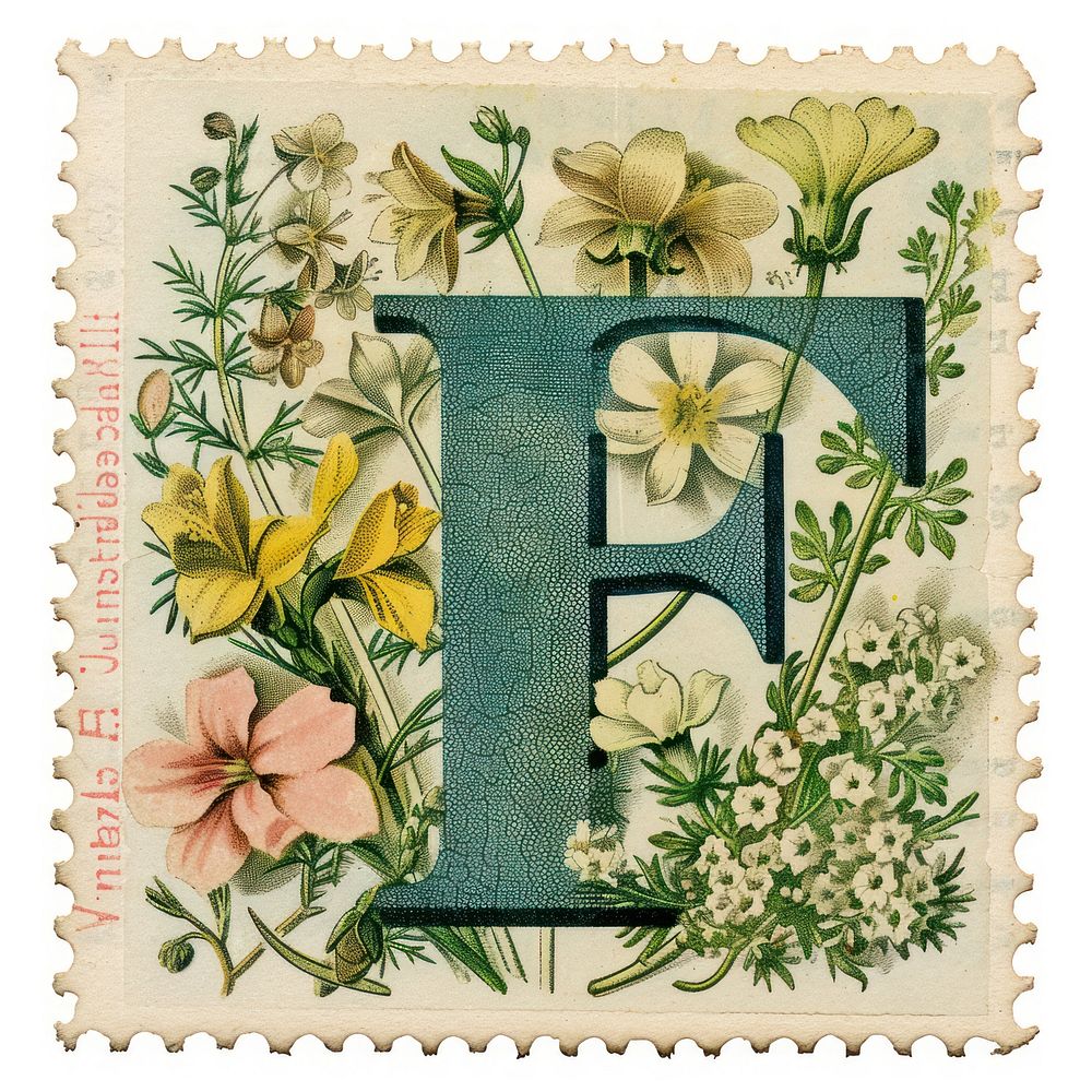 Vintage alphabet F postage stamp. | Premium Photo Illustration - rawpixel