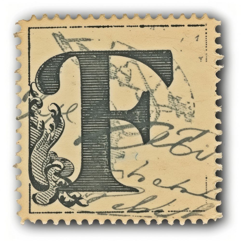 Vintage alphabet F postage stamp | Free Photo Illustration - rawpixel