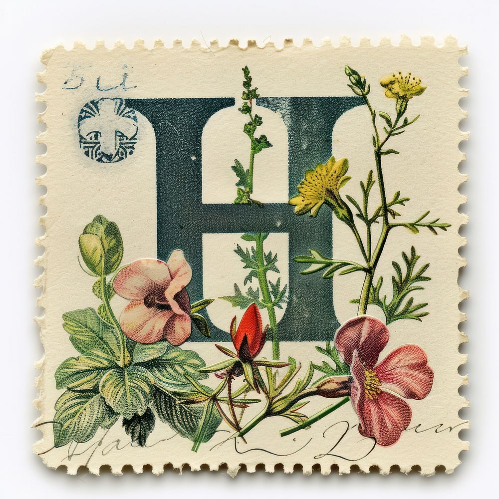 Vintage alphabet H postage stamp. | Free Photo Illustration - rawpixel