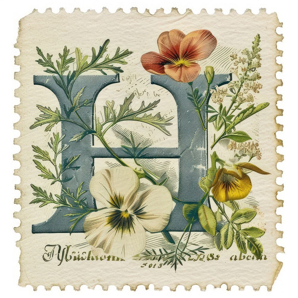 Vintage alphabet H postage stamp. | Premium Photo Illustration - rawpixel