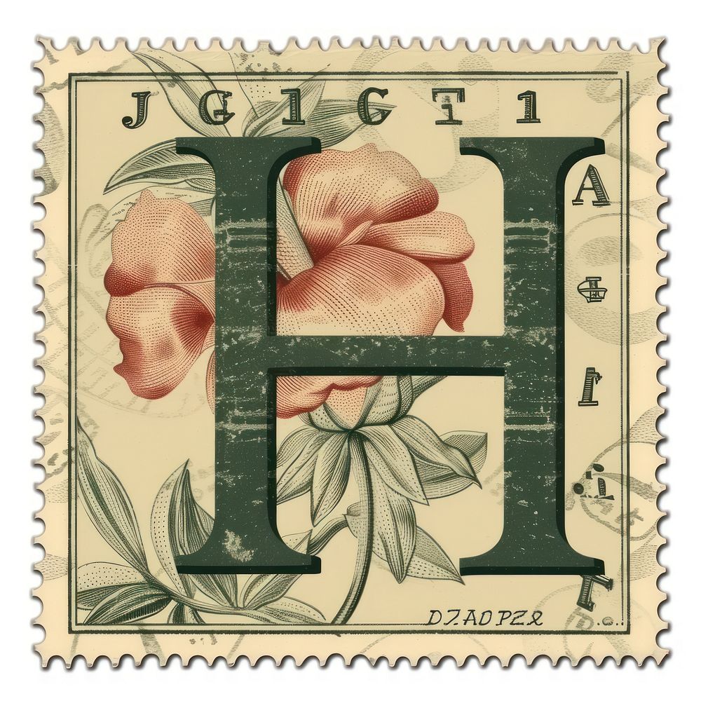 Vintage alphabet H postage stamp. | Free Photo Illustration - rawpixel