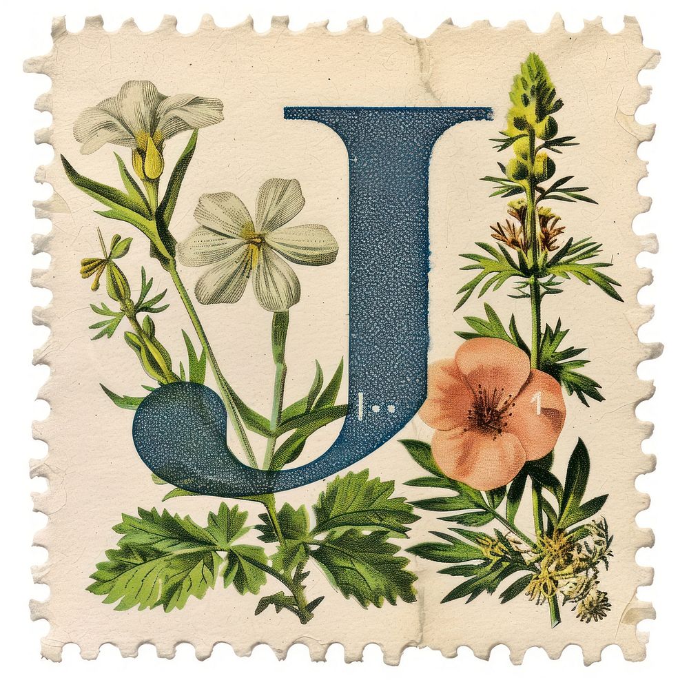 Vintage alphabet J postage stamp. | Free Photo Illustration - rawpixel