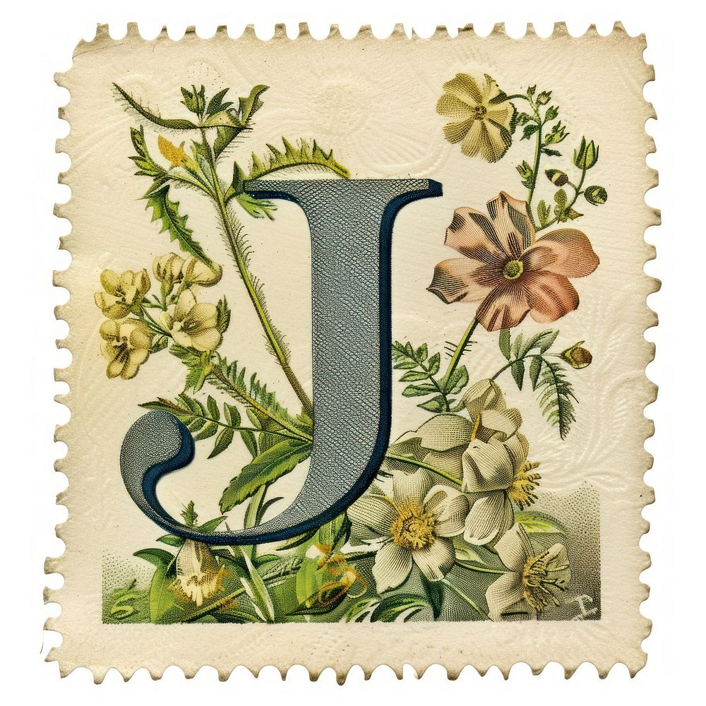Vintage alphabet J postage stamp. | Premium Photo Illustration - rawpixel