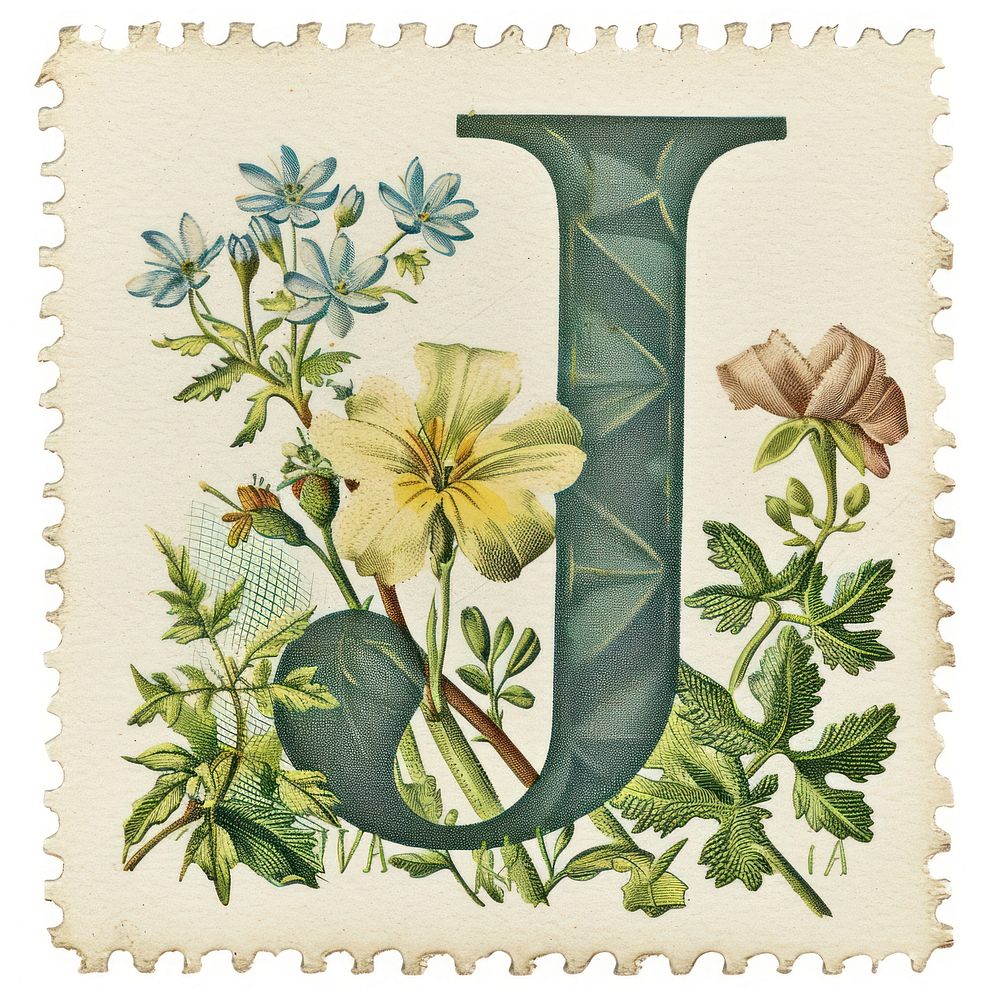 Vintage alphabet J postage stamp. | Premium Photo Illustration - rawpixel