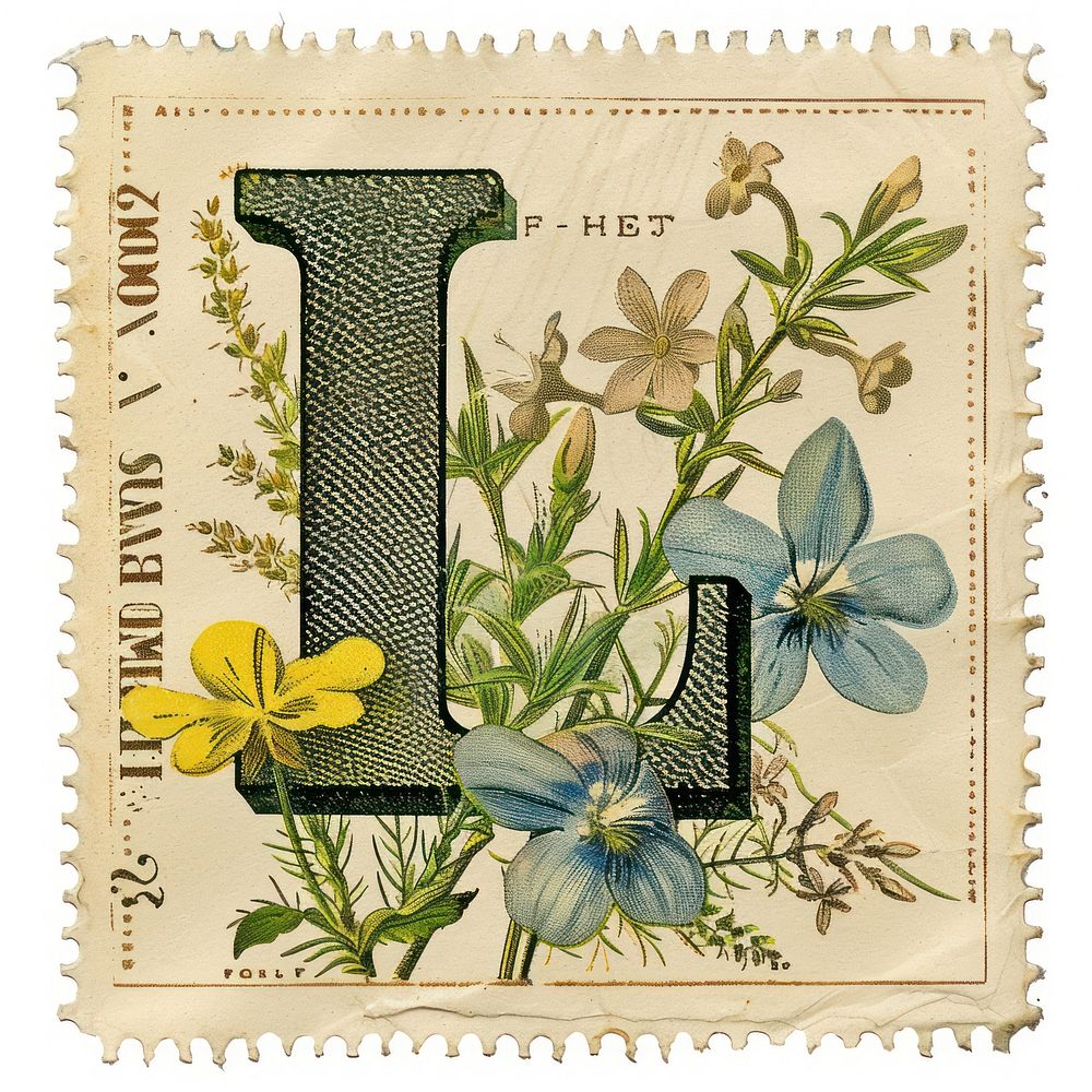 Vintage alphabet L postage stamp. | Free Photo Illustration - rawpixel