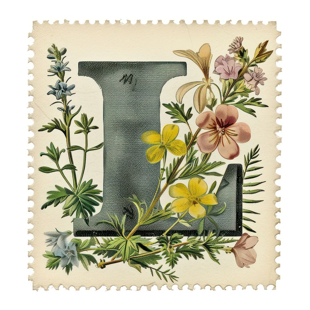 Vintage alphabet L postage stamp. | Free Photo Illustration - rawpixel