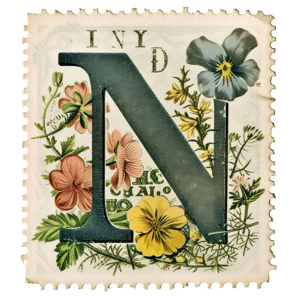 Vintage alphabet N postage stamp. | Free Photo Illustration - rawpixel