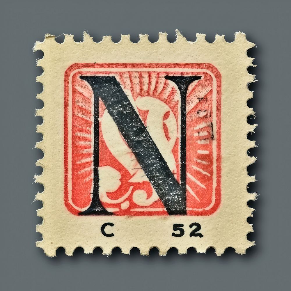 Vintage alphabet N postage stamp | Free Photo Illustration - rawpixel