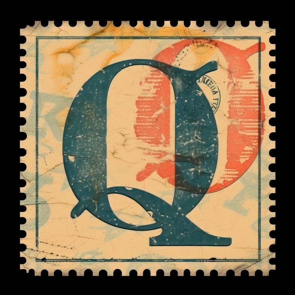 Vintage alphabet Q postage stamp | Free Photo Illustration - rawpixel