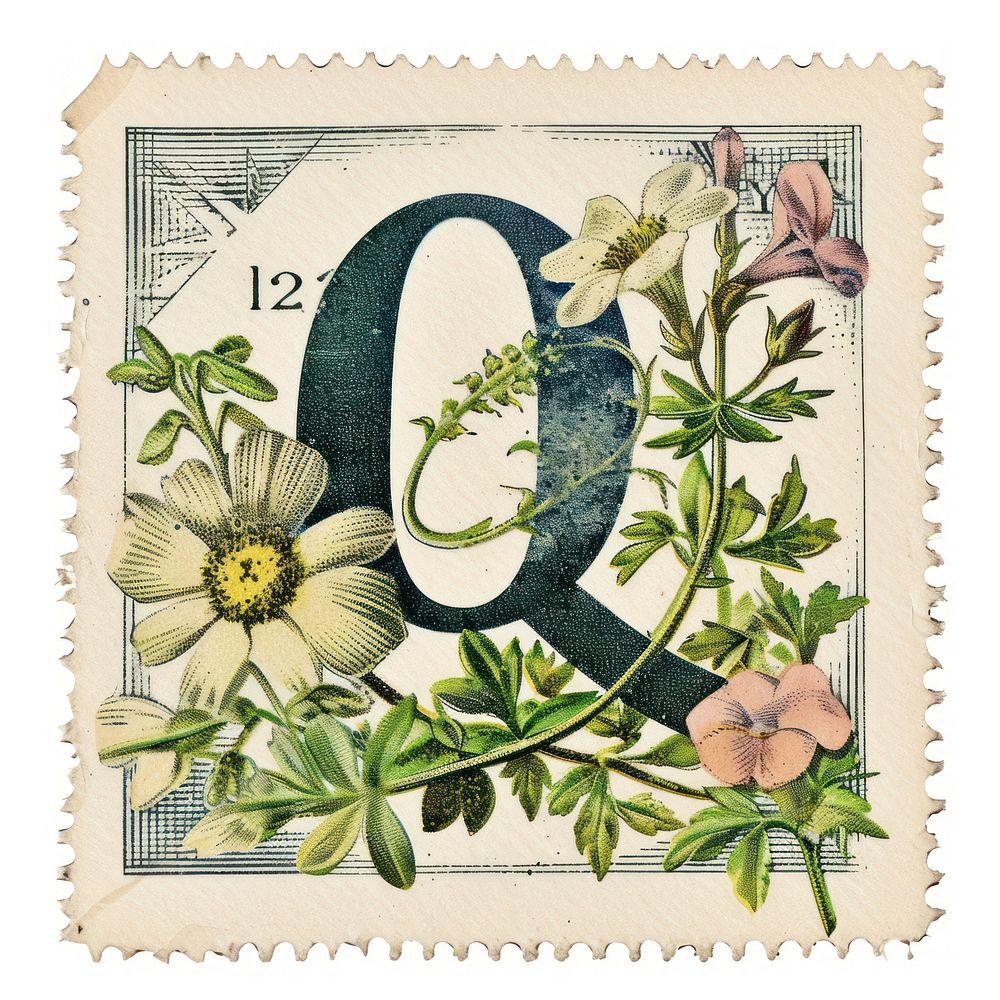 Vintage alphabet Q postage stamp | Free Photo Illustration - rawpixel