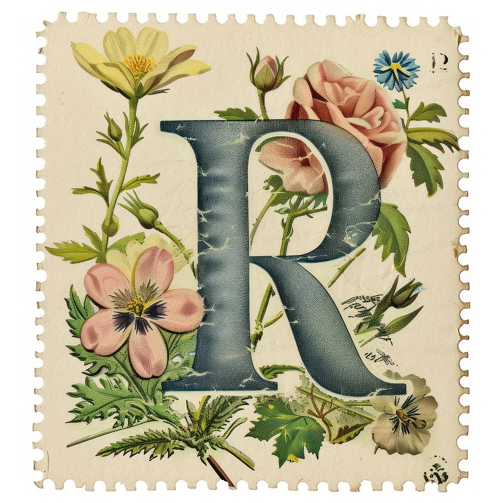 Vintage alphabet R postage stamp. | Premium Photo Illustration - rawpixel
