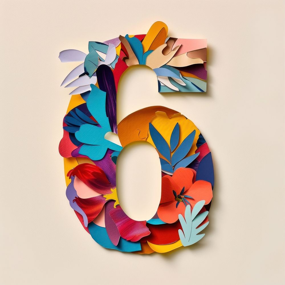 Number 6 shape craft text. | Free Photo Illustration - rawpixel